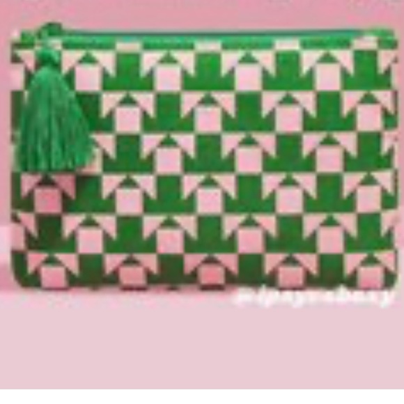 ipsy | Bags | Ipsy August 223 Glam Bag Pink Green Makeup Bag Preppy ...